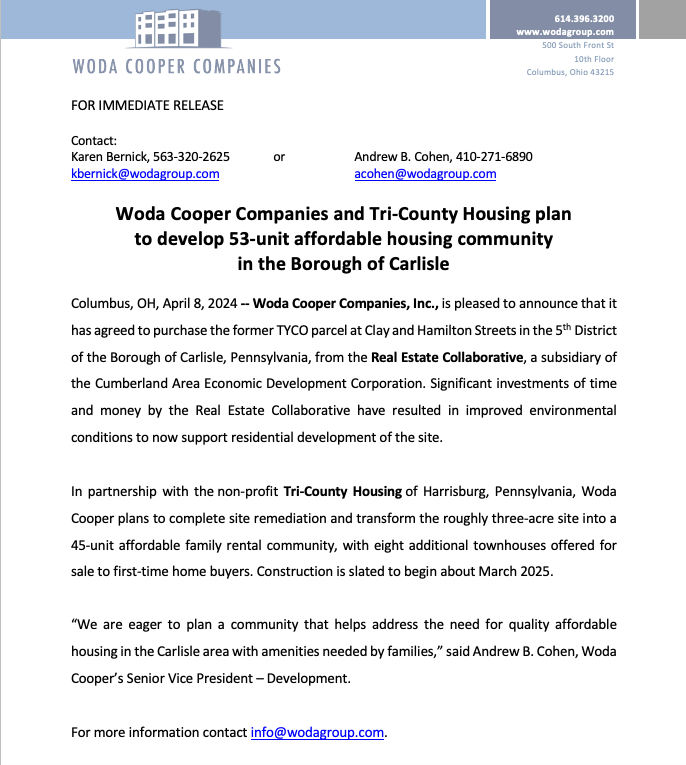 Woda Cooper Companies and Tri-County Housing plan to develop 53-unit ...